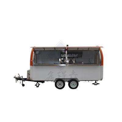 China Outdoor Street Vending 450CM Mobile Food Truck with Canopy and Single/Double Axles for sale