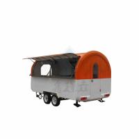 China Outdoor Street Vending 450CM Mobile Food Truck with Canopy and Single/Double Axles for sale