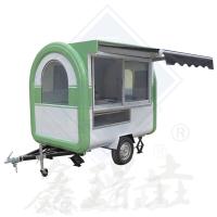 China Customized 250CM Single Axle Mobile Food Truck with Canopy Food Service Trailer Cart for sale