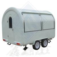 China Customized Industrial Round Model Hot Dog Coffee Mobile Food Truck 350CM Single Axle for sale