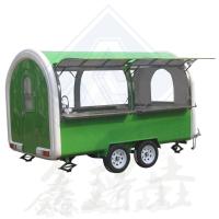 China Mobile Hot Dog Coffee Food Truck 5.8M Double Axle Nice Design Industrial Round Model for sale