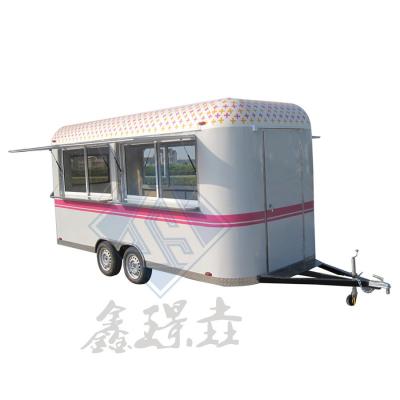 China Mobile Outdoor Street Food Cart with Industrial Round Model and Customized Color for sale