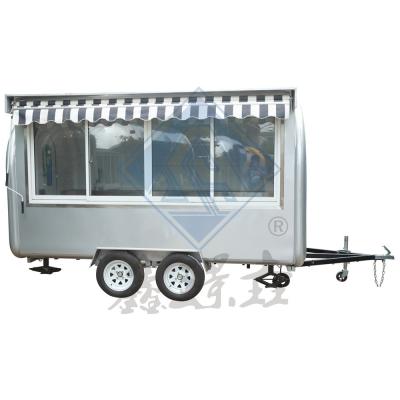China 300*160*230 CM Galvanized Steel Double Axle Nice Design Mobile with Canopy Food Truck for sale