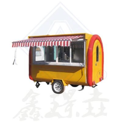 China 2.8M Double Axle Mobile Customized Industrial Round Model with Canopy Coffee Food Truck for sale