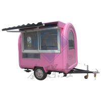 China 2.5M Double Axle Customized Industrial Round Model Mobile Food Truck with Canopy for sale