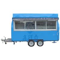 China 400CM Double Axle Mobile Customized Industrial Round Model with Canopy Coffee Food Truck for sale