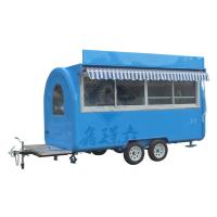 China 400CM Double Axle Mobile Customized Industrial Round Model with Canopy Coffee Food Truck for sale