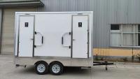 China Steel Portable 2 Stall Public Toilet Trailer for Commercial and Mobile Convenience for sale