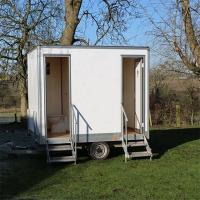 China Steel Portable 2 Stall Public Toilet Trailer for Commercial and Mobile Convenience for sale