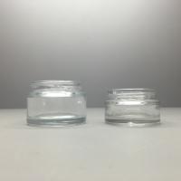 China 50g 20g Cosmetic Packaging Clear Glass Cream Jar With Aluminum Cap for sale