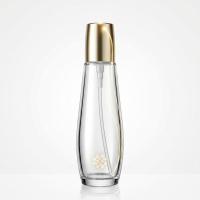 China Custom Frosted Cream Cosmetic Glass Bottles Jars Private Label Skincare Brand with Hot Stamping Logo for sale