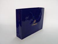 China Customised Laminated Hot Stamping Blue Paper Carrier Bags For Shopping for sale