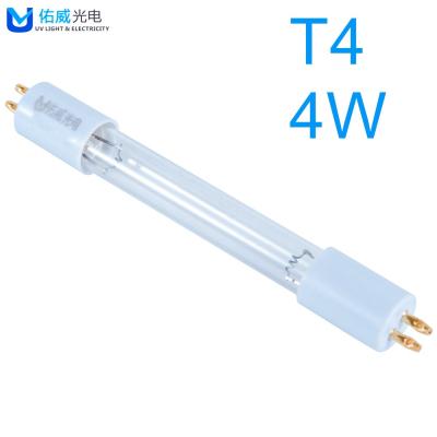 China Short T4 UV UVC Disinfection Lamp 4W Ozone Bacteria Killing Cabinets for sale