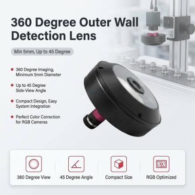 China Supplier 360° Outer Wall Detection Lens 5mm 45° Side View for Small Component Inspection RGB Color Correction MSS-L-T27 for sale