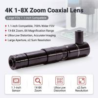 China Supplier 4K 1-8X Coaxial Zoom Lens 1.1in for Precision Manufacturing Inspection Large FOV Ultra-Low Distortion MSS-L-0108 for sale