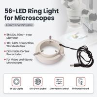 China Supplier 56-LED 60mm Microscope Ring Light 100-240V Dimmable Control Box for Stereo Digital MSS-A-LED56 for sale