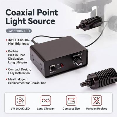 China Supplier 3W 6500K Coaxial Point Light Source LED Adjustable Illumination for Lens Microscope Small Size MSS-A-DGY01 for sale