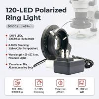 China Supplier 120-LED Polarized Ring Light 30000lx 0-100% Dimmable for Microscope Inspection Aluminum Alloy MSS-A-LED120PZ for sale