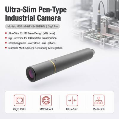 China Manufacturer 20mm Pen Microscope Camera GigE 100m Long Distance for Laboratory Research CE MSS-M-HFN343HDHN for sale