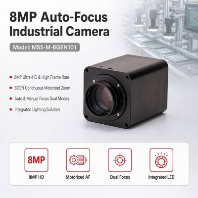 China OEM Factory 8MP HD Continuous Motorized Zoom Auto-focus Camera Integrated LED for Industrial Measurement CE FCC MSS-M-BGEN101 for sale