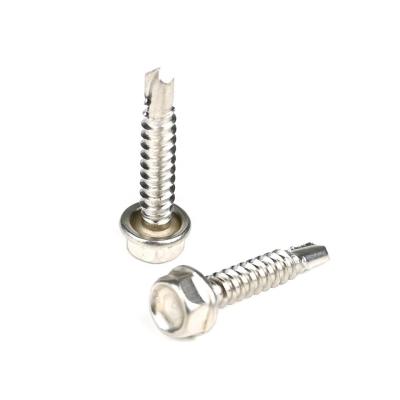 China Hex Head Self Drilling Metal Screws with INCH Measurement System and Stainless Steel for sale