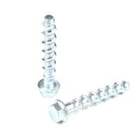China M8x60mm Flange HEX Head Concrete Screws with Plain Finish and Carbon Steel Material for sale