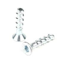 China Carbon Steel White Zinc Plated Hex Socket Flat Head Self Drilling Masonry Concrete Screws M8 50mm for sale