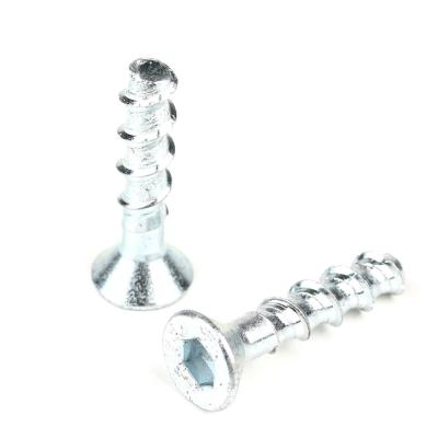 China Carbon Steel White Zinc Plated Hex Socket Flat Head Self Drilling Masonry Concrete Screws M8 50mm for sale