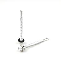 China GB Standard 12x75mm Hex Flange Stainless Steel Bi-Metal Self Drilling Screws with EPDM for sale