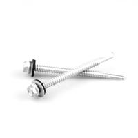 China GB Standard 12x75mm Hex Flange Stainless Steel Bi-Metal Self Drilling Screws with EPDM for sale