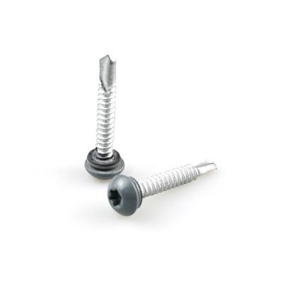 China Truss Head Self Drilling Screws With Black Epdm Washer And Stainless Steel Torx Drive for sale