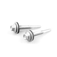 China Wafer Head Hex Tek 5.5x38 Bi Metal DIN7504 Bimetallic Self Drilling Screw with EPDM Washer for sale