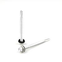 China 12 -14x75 Stainless Steel Self Drilling Roofing Screw Tek Bimetallic Screw With Washer for sale