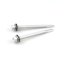 China 12 -14x75 Stainless Steel Self Drilling Roofing Screw Tek Bimetallic Screw With Washer for sale