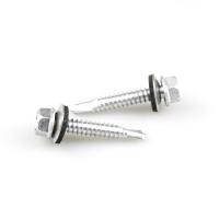 China 316 Stainless Steel Unitek Hex Head Roofing Bimetal Screws With Washer Plain Finish for sale