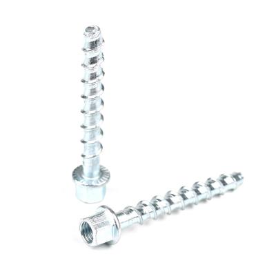 China HEX Flange ZINC Plated Carbon Steel Concrete Masonry Screw Anchors for Ceiling System for sale