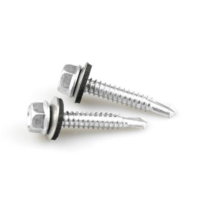 China Payment Term T/T A4 Stainless Steel Hex Head Bimetallic ST6.3 Self Drilling Screw Epdm Washer For Roofing Plate for sale