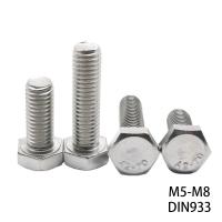 China 304 Stainless Steel SS Hex Head Bolts Full Thread A2-70 Din933 Bolt M12 M14 M16 M18 M20 for sale
