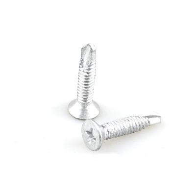 China Stainless Steel 410 316 Bi-Metal Flat Head Phillips Self Drilling Screw ST4.8x25 for sale
