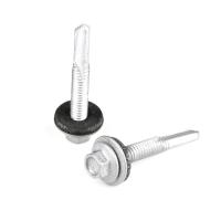 China Ss304 Bimetal Drilling Screw DIN7504K Flange Hexagonal Self Drilling Self Tapping Screw With Epdm Washer for sale