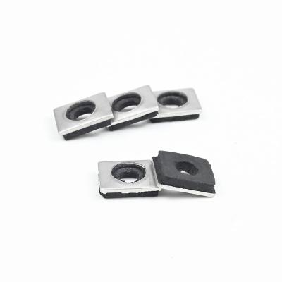 China 304 Stainless Steel Square Epdm Roofing Rubber Black Bonded Sealing Washer Rubber Gasket for sale