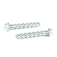 China HEX Flange Concrete Screw Anchors Bolt Carbon Steel White Zinc Plated for Heavy Duty for sale