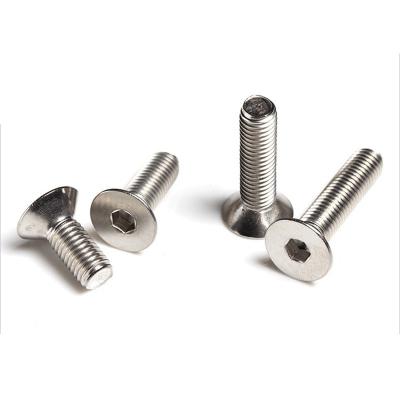 China Din7991 A2-70 Stainless Steel 304 Bolt M4 M5 M6 M8 Flat Countersunk Socket Hex Bolt for sale