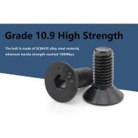 China 10.9 Grade Black Oxide Hex Socket Flat Bolt for Carbon Steel Metric Bolts 16mm-100mm for sale