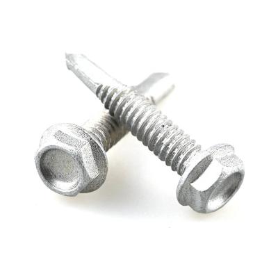 China Flat Head Self Drilling Screw Tornillos Para Metal De Acero with Hex Flange Bimetal for sale