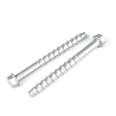 China INCH Measurement System 150mm Flat Head Zinc Plated HEX M12 Concrete Screws Masonry Bolts for sale