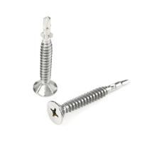 China Stainless Steel Flat Head Phillips Self Drilling Screws With Wings for Installation for sale