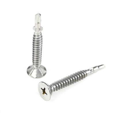 China Stainless Steel Flat Head Phillips Self Drilling Screws With Wings for Installation for sale
