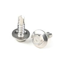 China 100% QC Test Wafer Head Stainless Steel Five Angles Flange Self Drilling Security Screws for sale