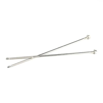 China ZINC Finish 6.3x230mm Double Thread Phillips Cross Recess Hex Washer Self Drilling Screw for sale